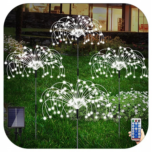 Set 4 lampi solare de gradina, lumini solare 480 LED (120/lampa), cu ...