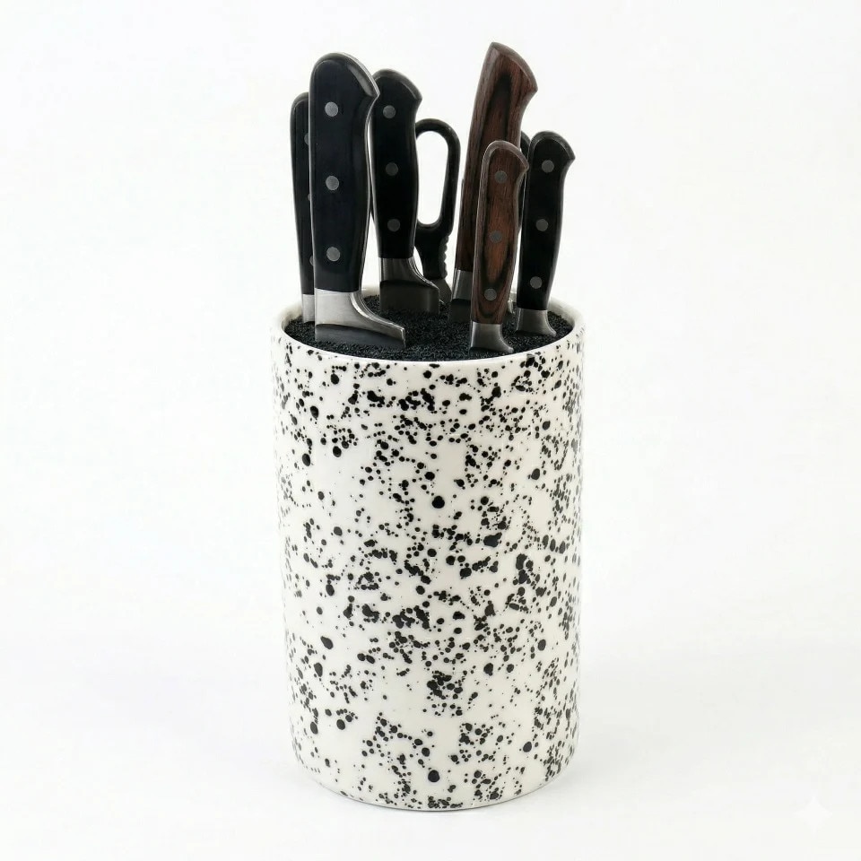 Suport Universal pentru Cutite, Ceramic, Design Modern cu Stropi ...
