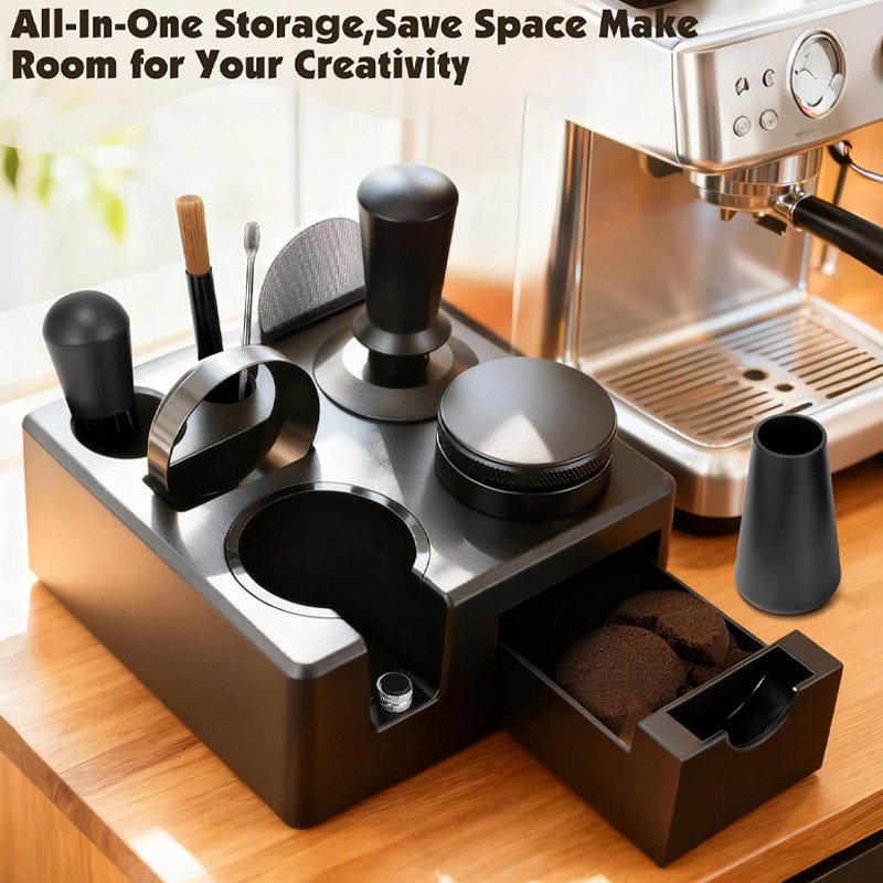 Set 8 Piese Accesorii Espresso, Duueyct, 51mm, Tamper, WDT Tool, Statie ...