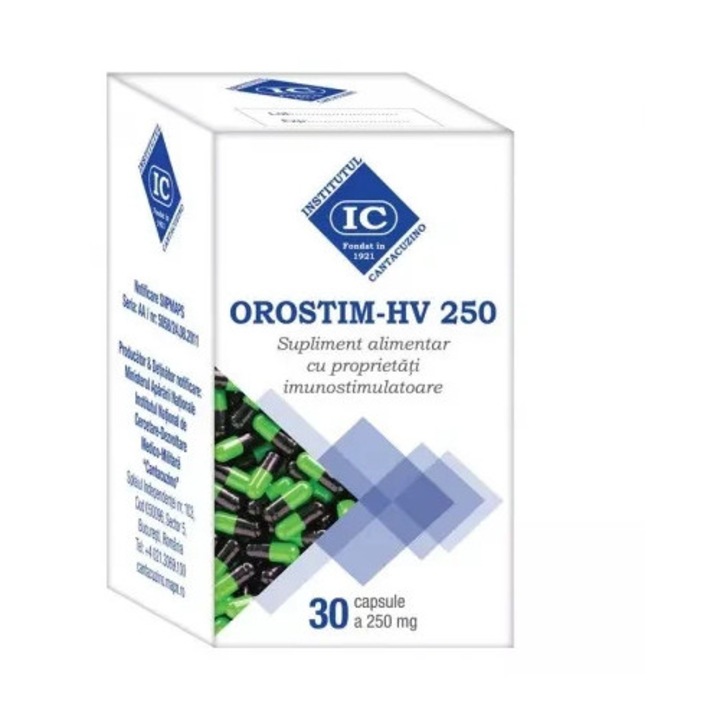 Orostim HV 250mg pentru imunitate adulti x 30 capsule, Institutul ...