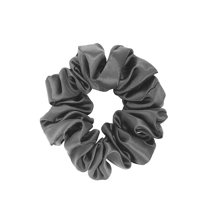 Elastic de par din 100% matase naturala 22 momme, Gri inchis ...