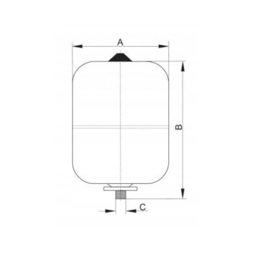 Vas expansiune Diamond 8L pentru apa calda, otel butil, 8 bar, 10x20cm ...