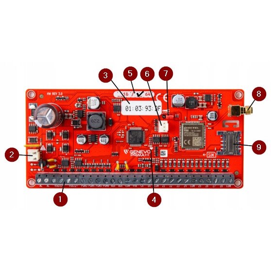 Sistem alarma cu GSM Genevo PRiMA64Q, panou LCD SL BK, 6 senzori Bingo ...