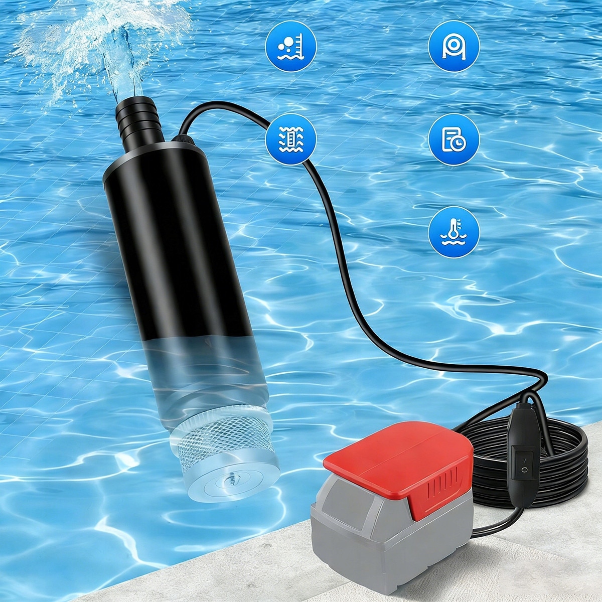 Pompa submersibila fara fir pentru apa si ulei, 120 W, 24 V, neagra ...