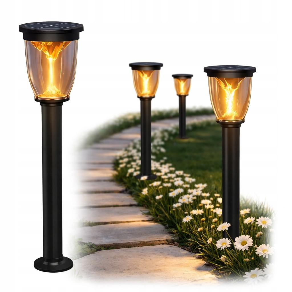 Lampa solara eleganta RGR 80cm, lumina calda 3000K, senzor de amurg ...