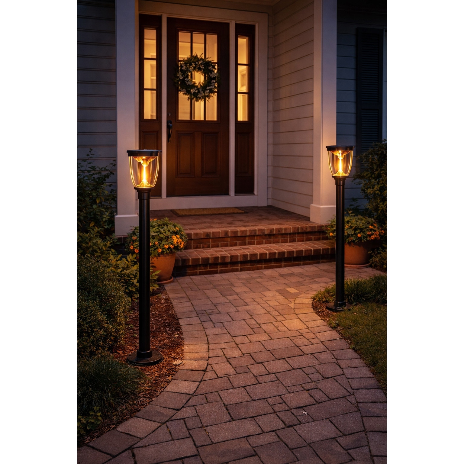 Lampa solara eleganta RGR 80cm, lumina calda 3000K, senzor de amurg ...