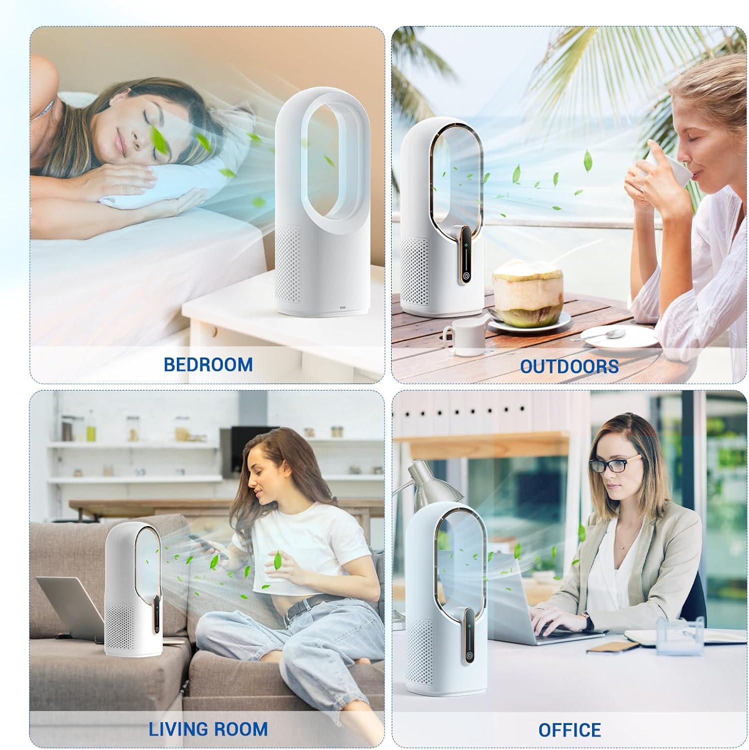 Ventilator de birou fara palete, racire excelenta, 3 viteze, design ...