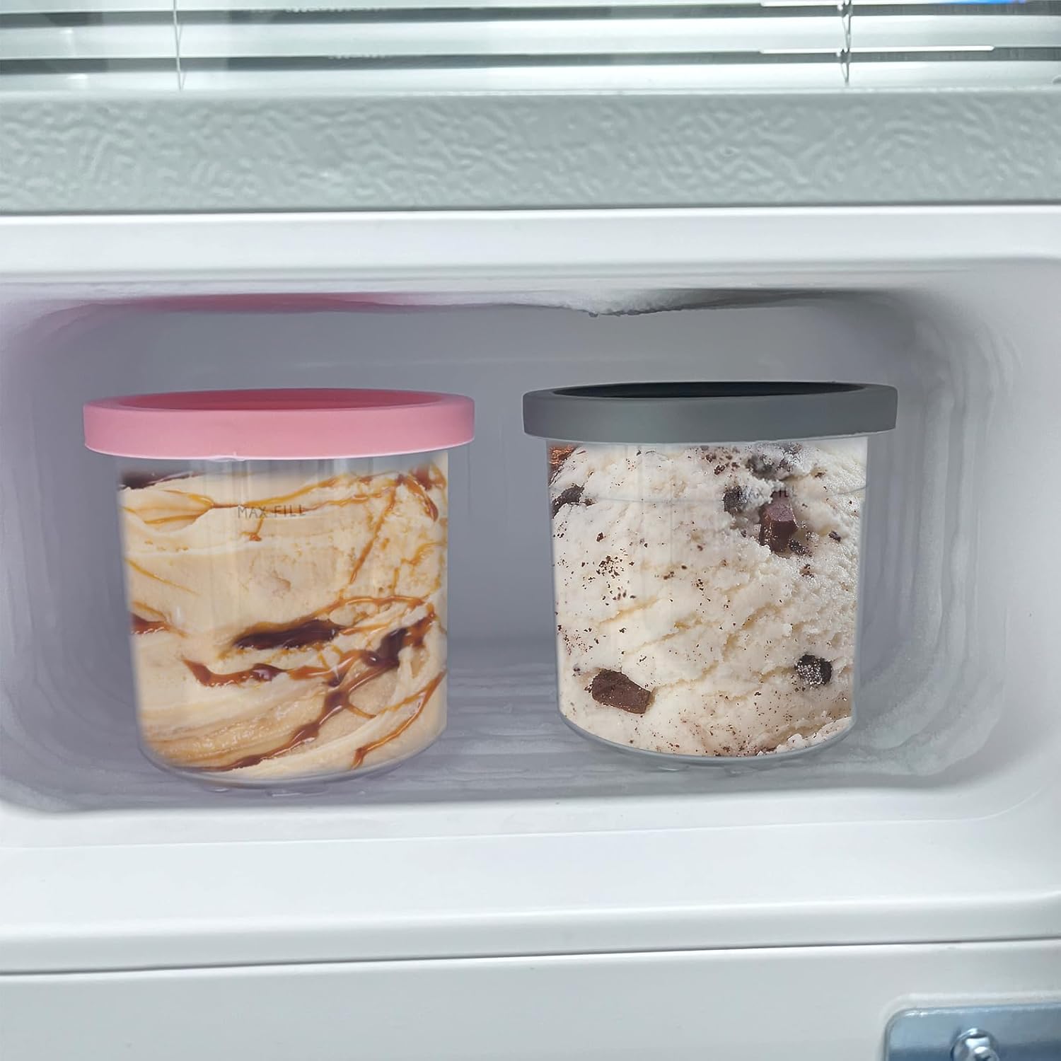 Set 4 recipiente pentru inghetata, BPA-free, compatibile cu aparatul de ...