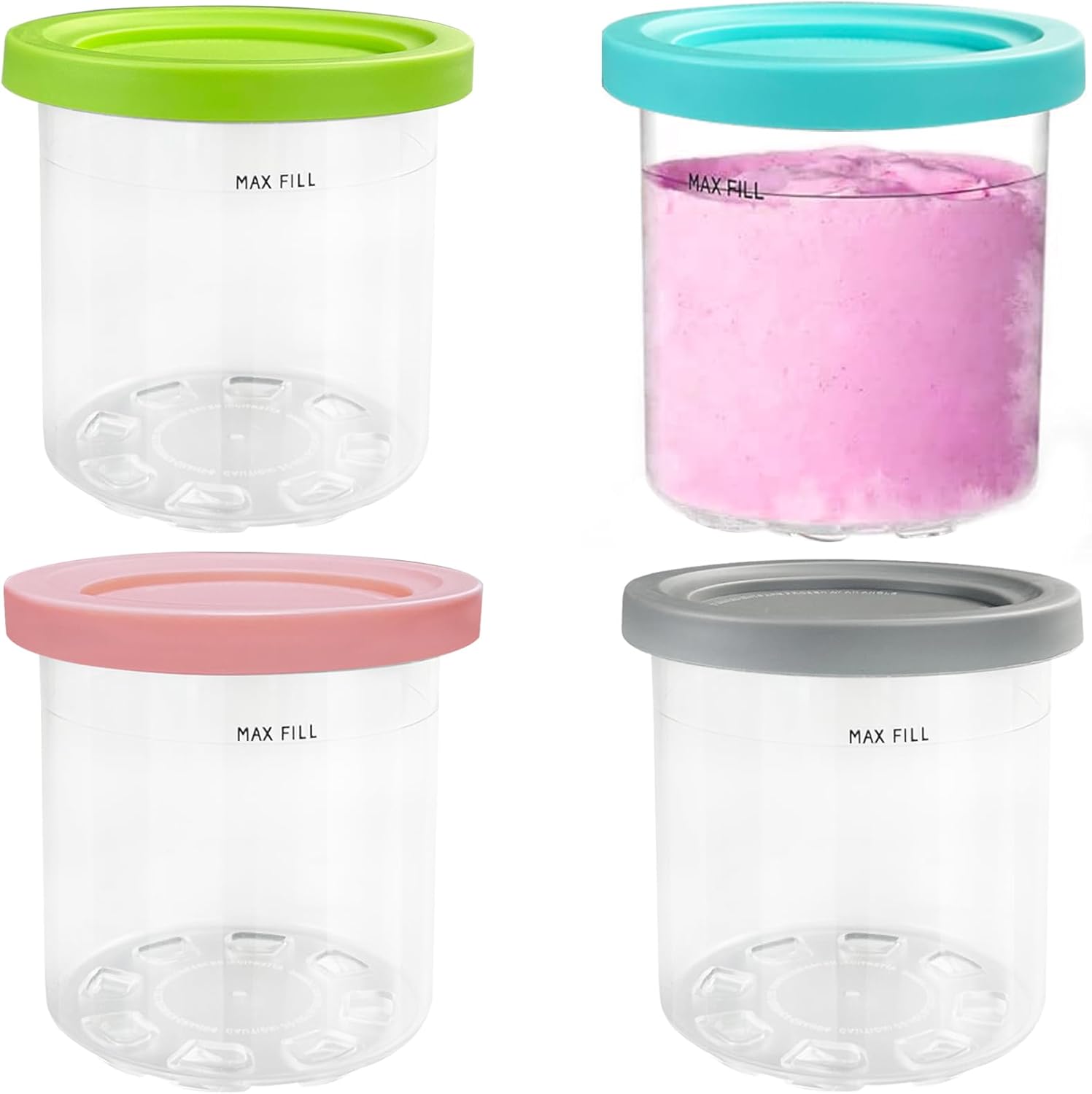 Set 4 recipiente pentru inghetata, BPA-free, compatibile cu aparatul de ...