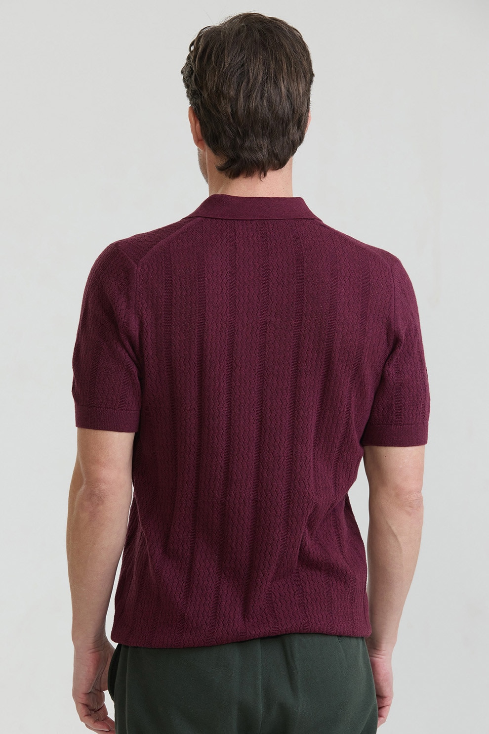 Felix Hardy, Tricou polo din bumbac cu aspect tricotat, Visiniu, XL ...