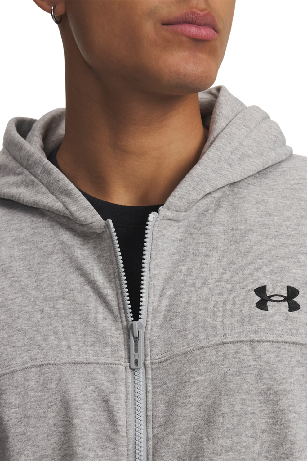 Under Armour, Hanorac lejer si usor Rival, Gri melange, 2XL - eMAG.ro