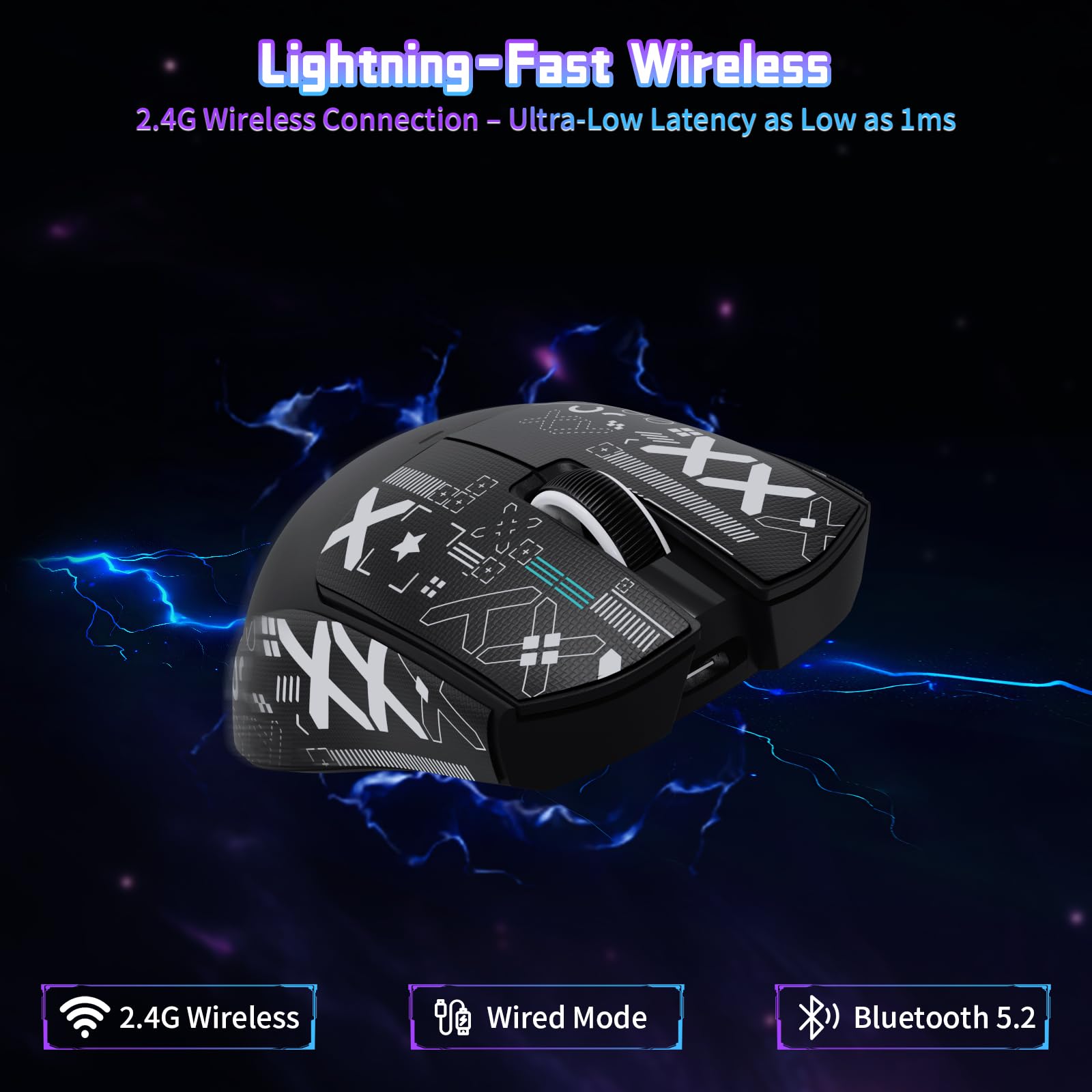 Mouse de gaming si office ATTACK SHARK X11 SE, Tri-Mode 2.4G/BT/USB-C ...
