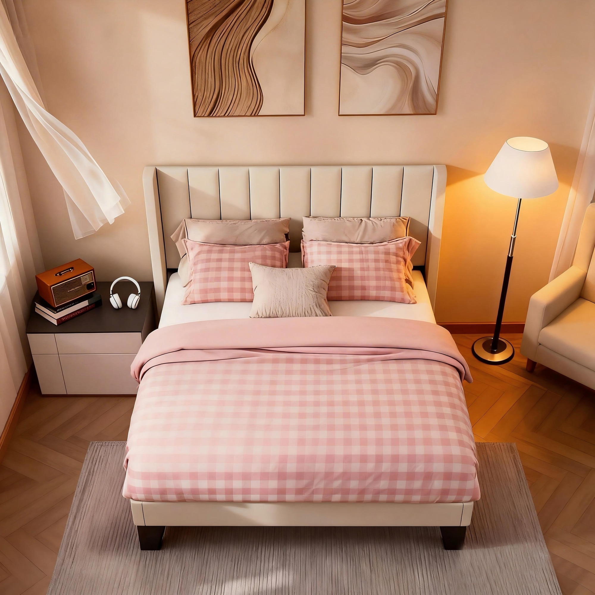 Cadru de Pat Doctor Home Cloud, 160 x 200, Tapitat, Rezistenta 400 KG ...