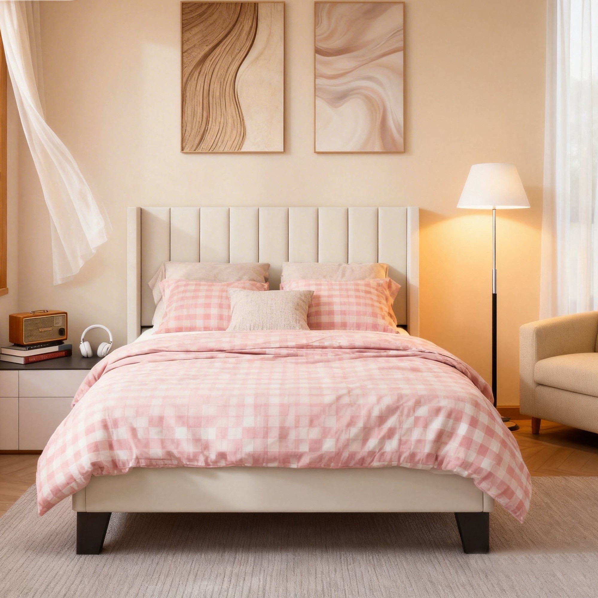 Cadru de Pat Doctor Home Cloud, 160 x 200, Tapitat, Rezistenta 400 KG ...