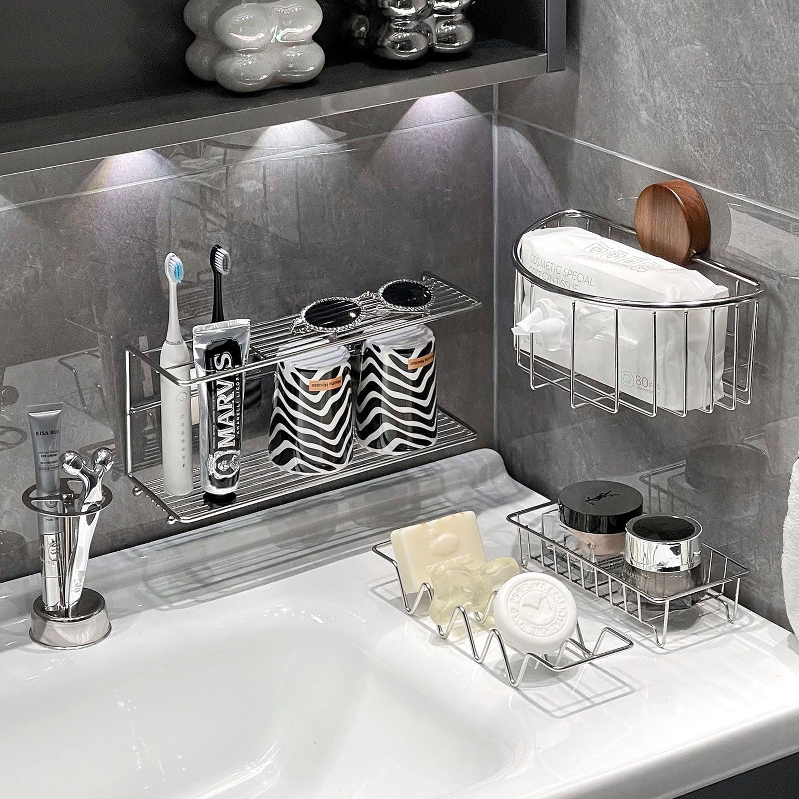 Suport pentru sapun din otel inoxidabil, 4 niveluri, design minimalist ...