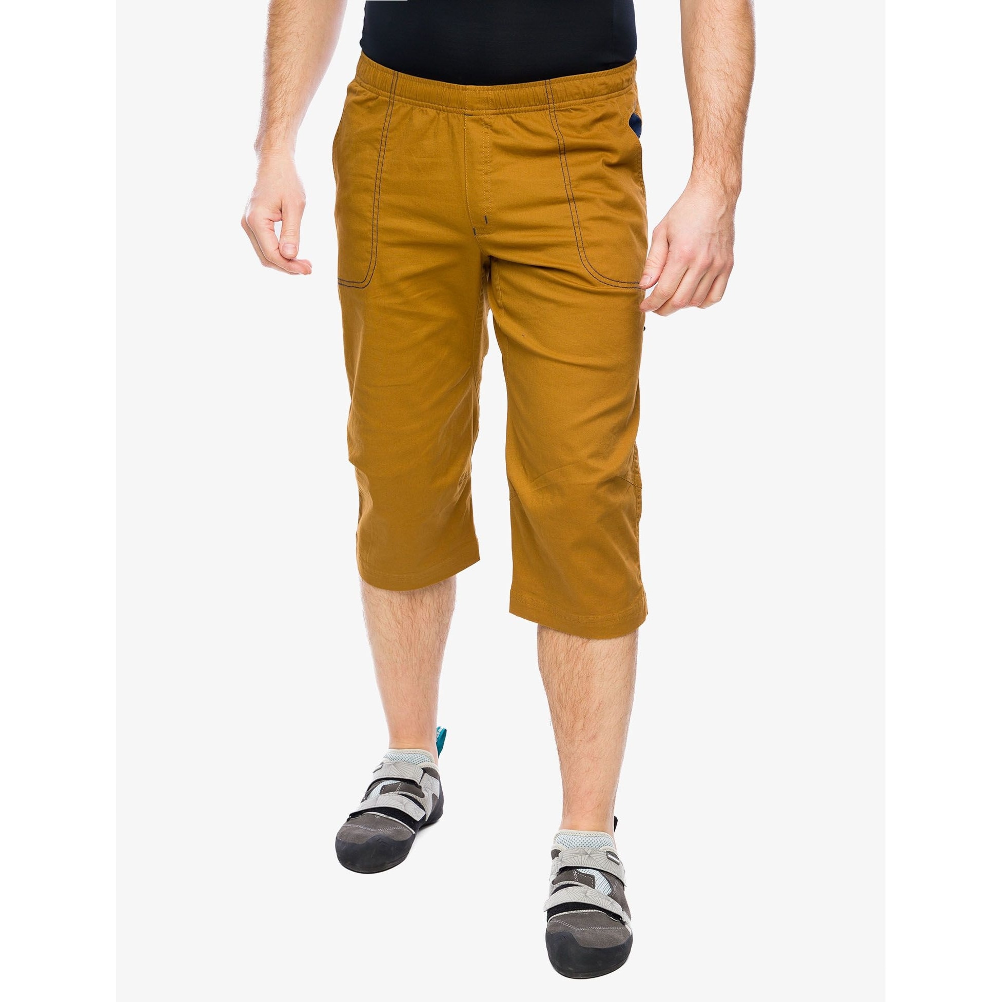 Pantaloni scurti de catarare Ocun Jaws 3/4, maron, bumbac, elasticitate ...