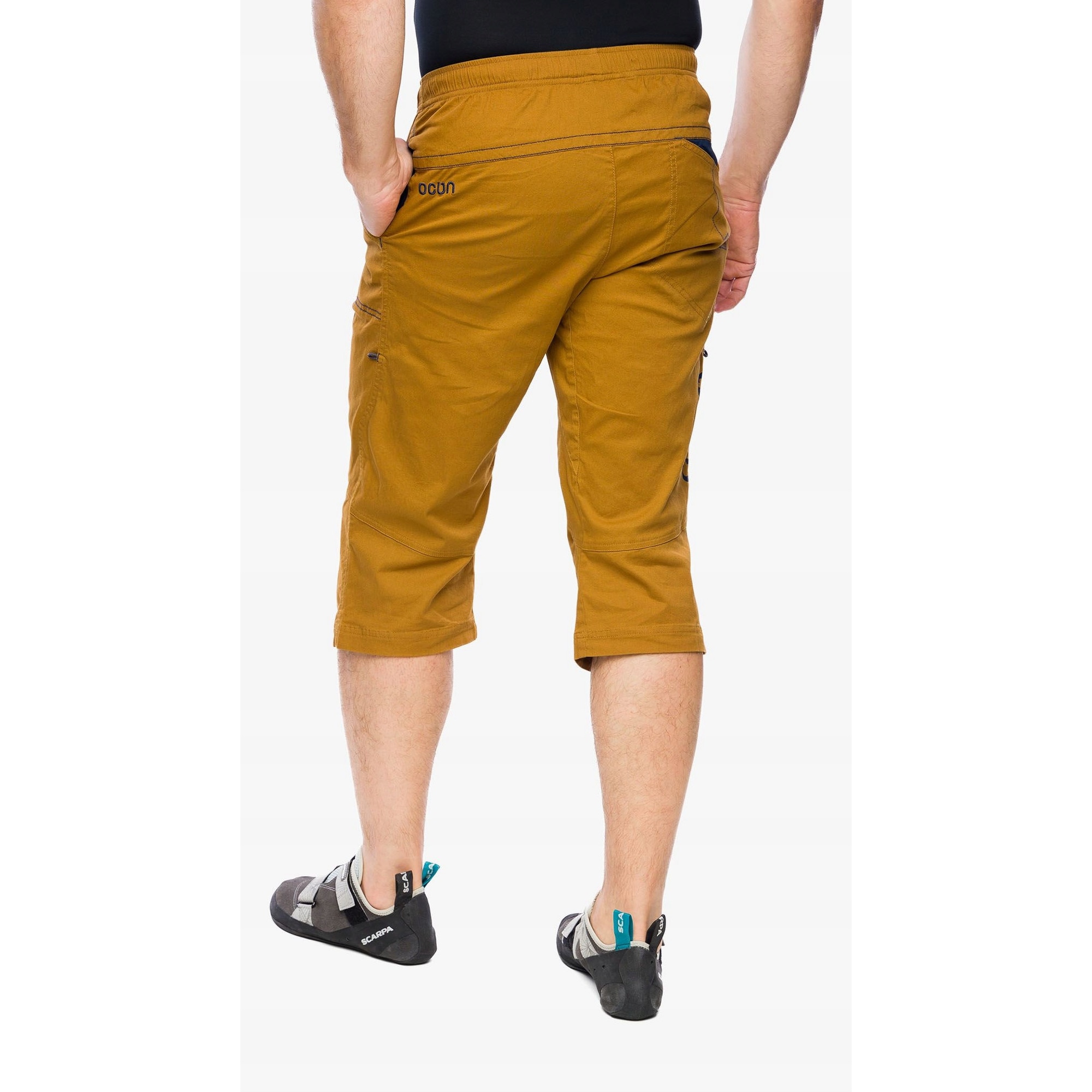 Pantaloni scurti de catarare Ocun Jaws 3/4, maron, bumbac, elasticitate ...