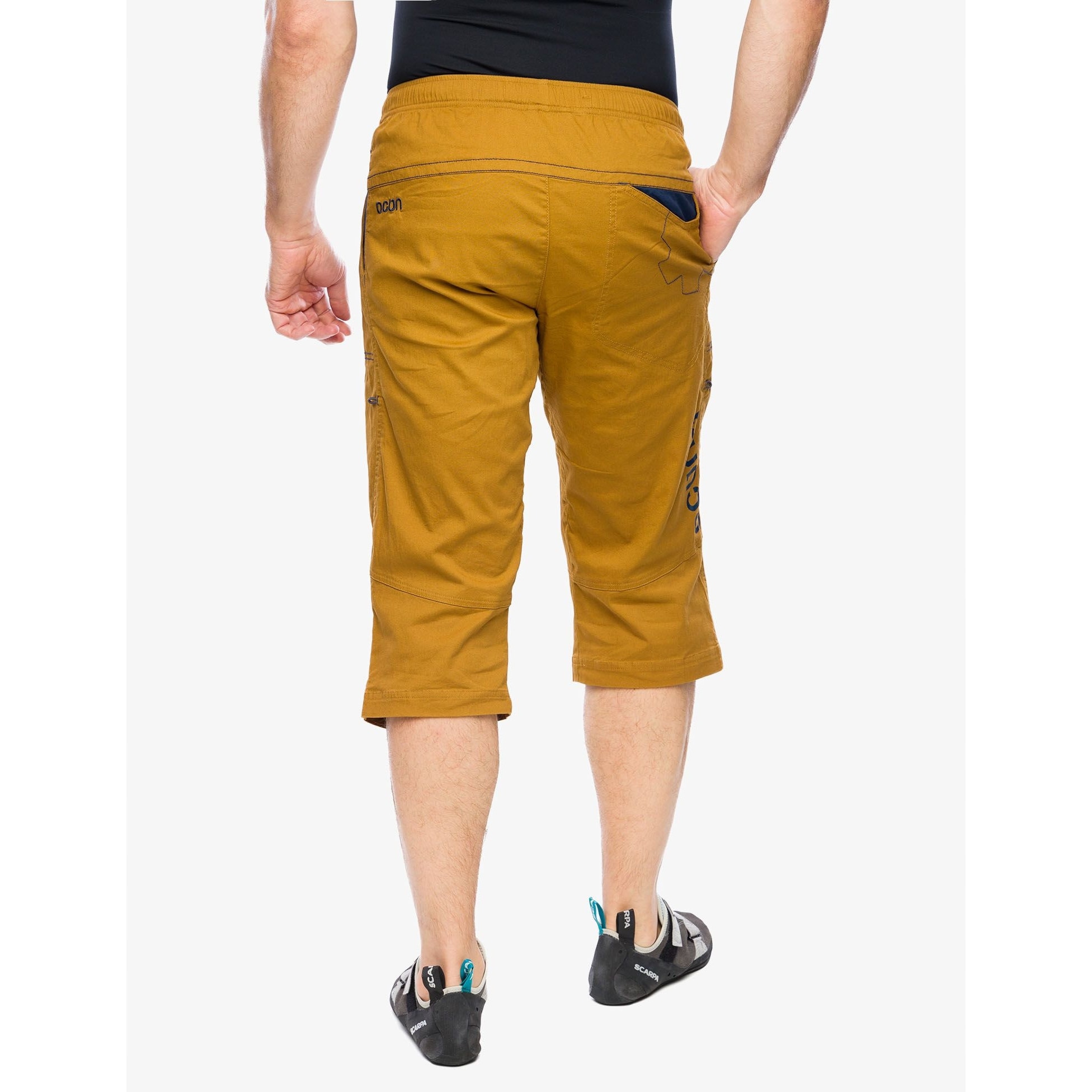 Pantaloni scurti de catarare Ocun Jaws 3/4, maron, bumbac, elasticitate ...