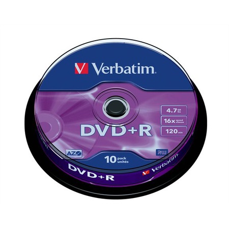 Verbatim DVD+R диск, AZO, 4.7GB, 16x, на 10 ролки - eMAG.bg