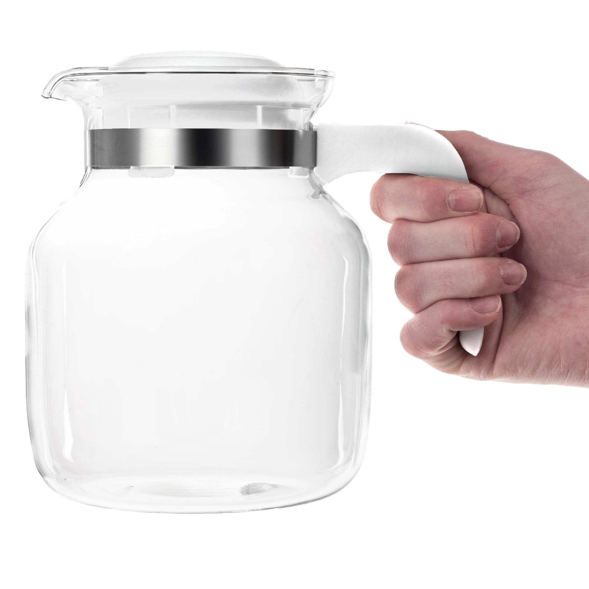 Carafa din sticla rezistenta la caldura, Ceainic, 1, 5 l, Capac pentru ...