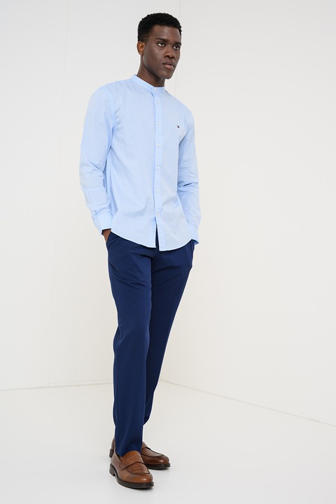 Tommy Hilfiger, Camasa cu guler Mao, Albastru deschis, S - eMAG.ro