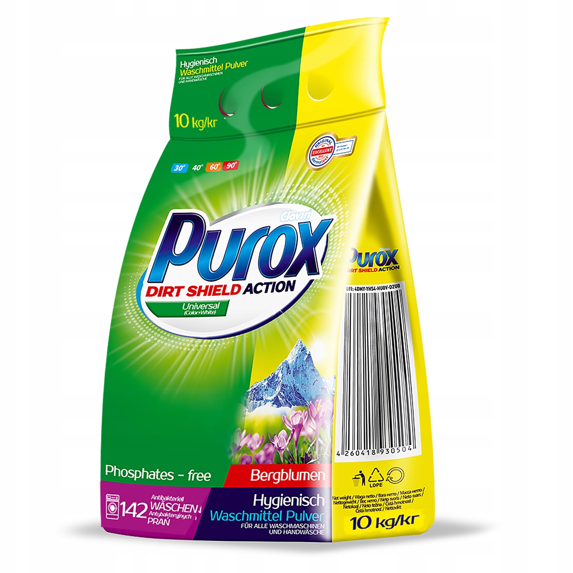 Purox detergent rufe 10 kg, eficient pentru tkaninile colorate si albe ...