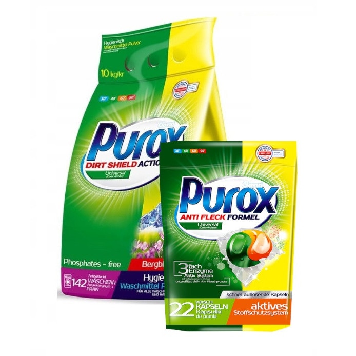 Purox detergent rufe 10 kg, eficient pentru tkaninile colorate si albe ...