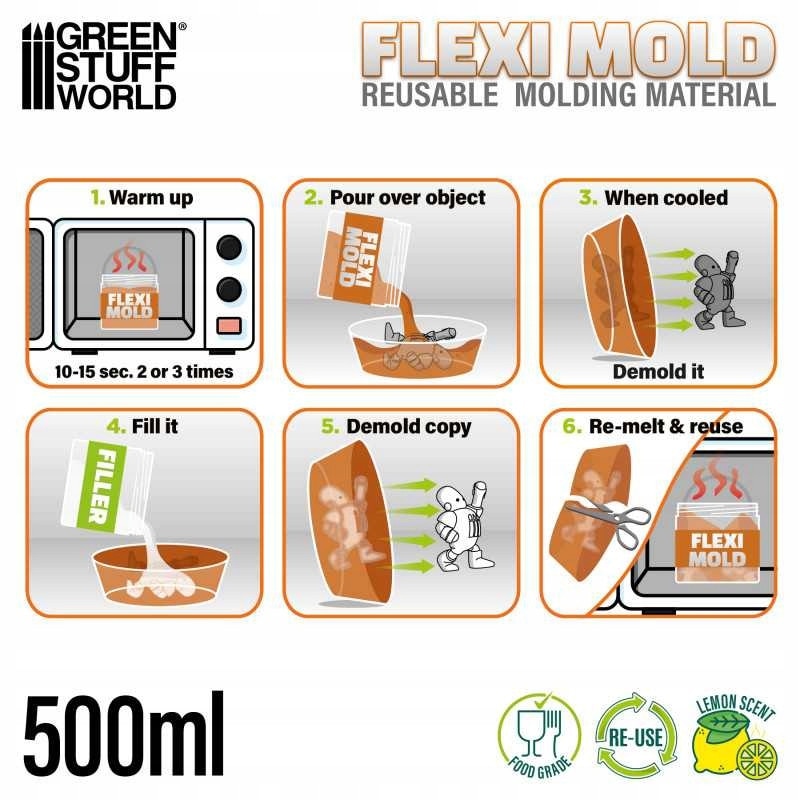Flexi Mold - Material reutilizabil pentru forme 500ml, verde, unelte ...