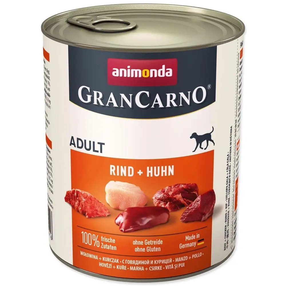 GranCarno Junior, hrana umeda pentru caini, vita/pui, fara grau, fara ...
