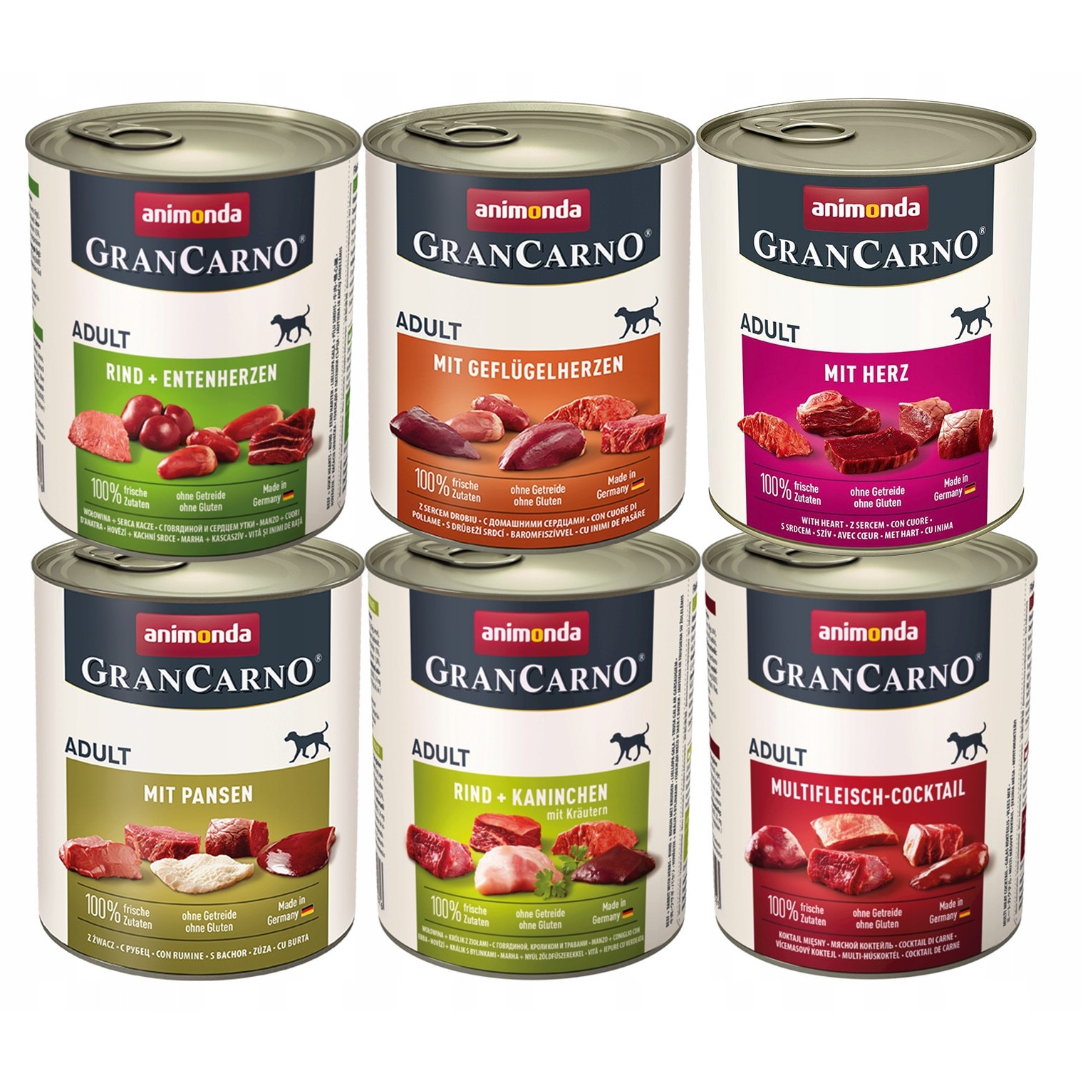 Set 6 x Hrana umeda pentru caini, Animonda GranCarno Adult, 6 x 800g ...