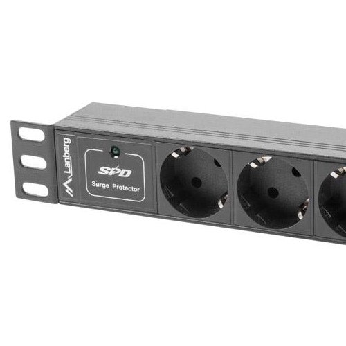 Distribuitor de alimentare (PDU) Lanberg 1U pentru rack 10 inch, 10A ...