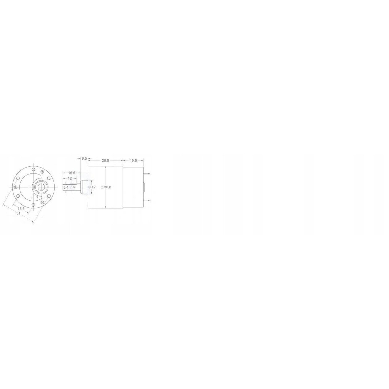Motor DC MT100 cu transmisie 6V 15rpm, 49x37mm - eMAG.ro