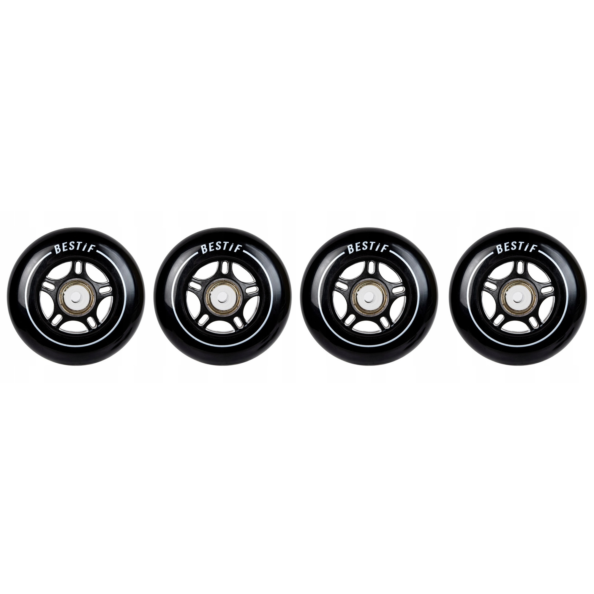 Roti pentru role, Bestif, 70x24mm, set 4 roti + 8 rulmenti, cauciuc ...