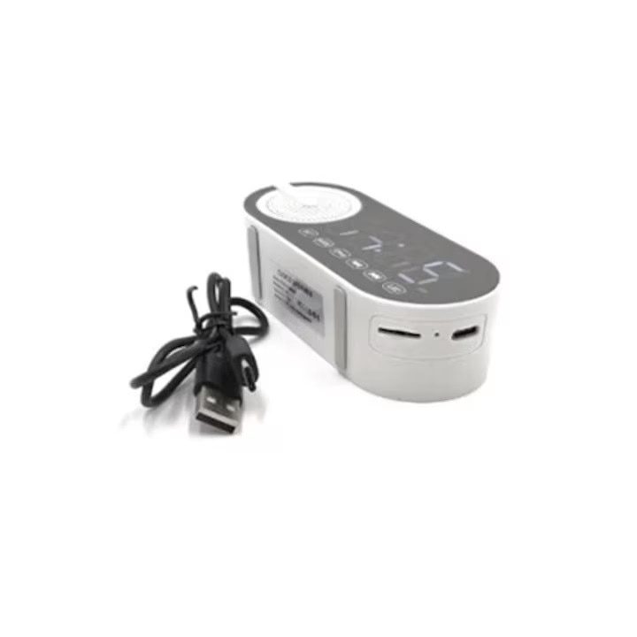 Ceas digital cu boxă Bluetooth YIWU G-30, radio FM, dimensiuni 116x51mm ...