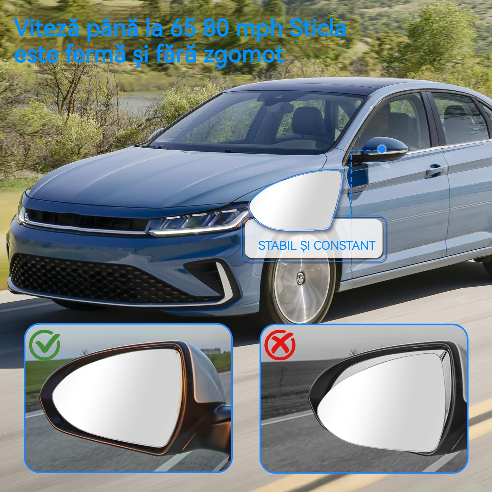 Geam asferic incalzit pentru oglinda laterala stanga a modelului Golf 7 ...