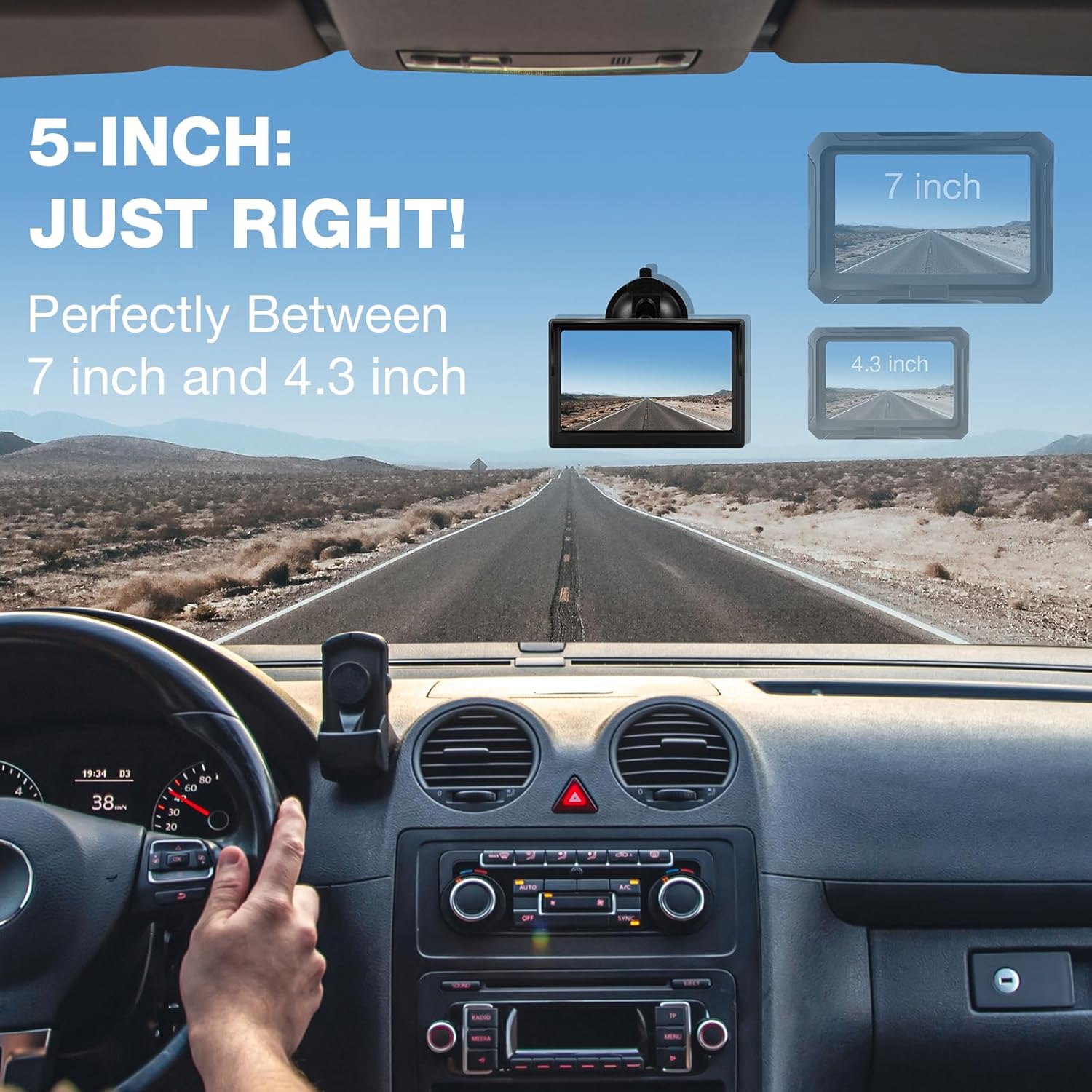 Monitor marsarier 5 inch TFT LCD HD, 800x480, 2 intrari RCA, montare pe ...