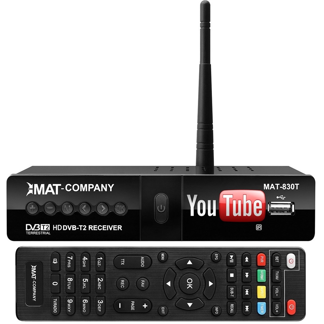 Декодер TV HD DVB-T DVB-T2, MAT-COMPANY, Wi-Fi, HDMI, USB, 220-240V ...