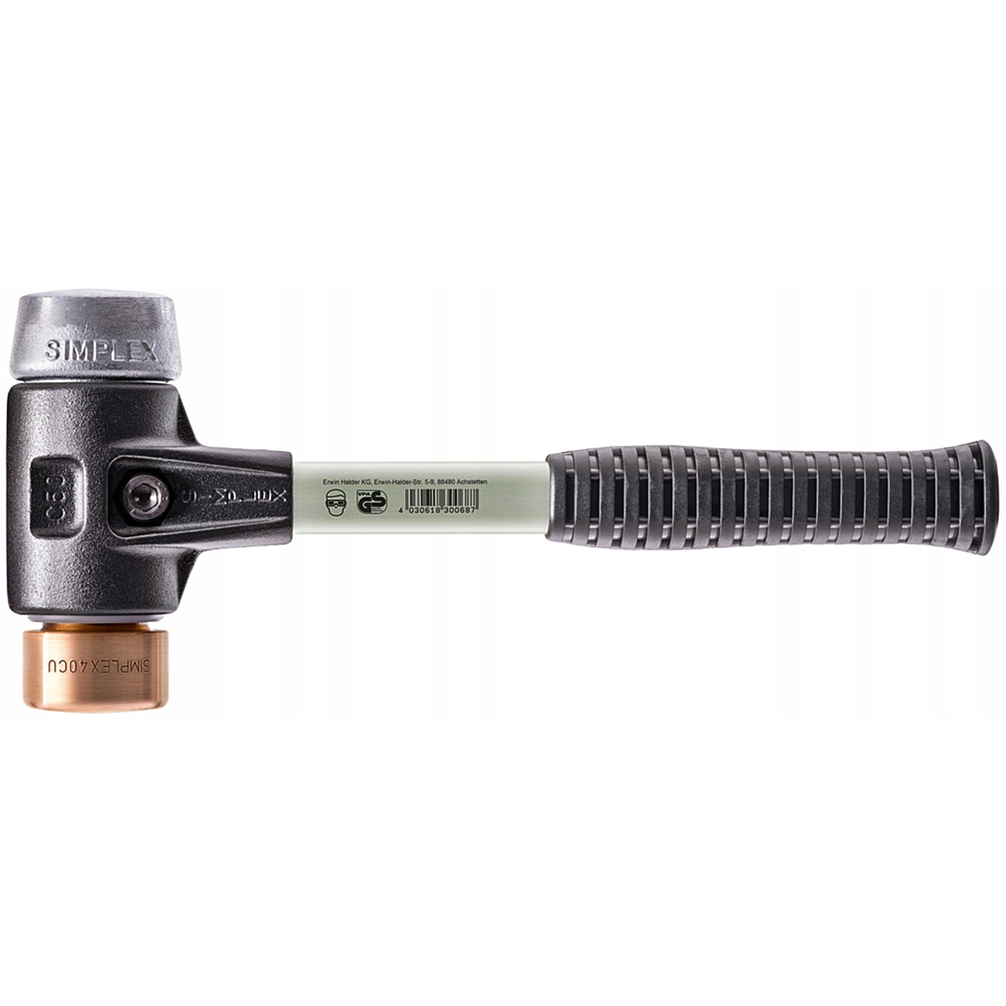 Ciocan blacarii Halder Simplex, 30mm, aluminiu si cupru, 300mm, 590g ...