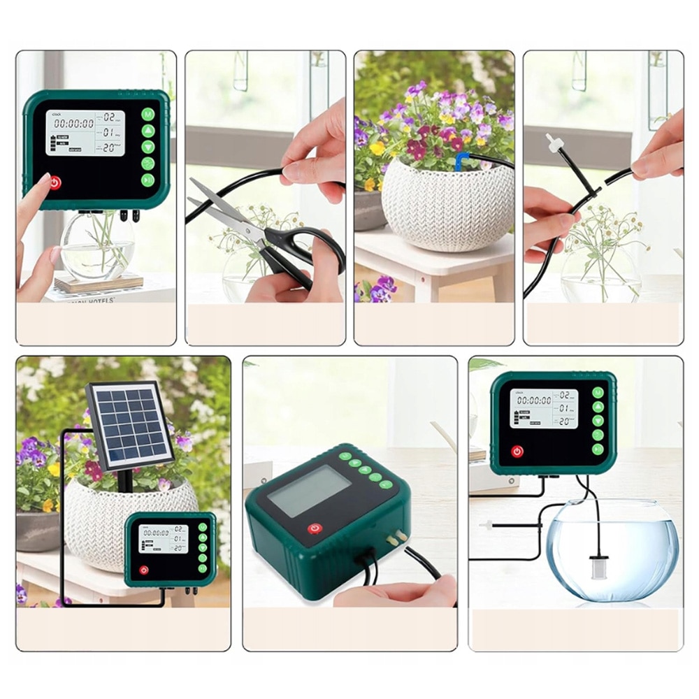 Sistem automat irigare cu panou solar, 2200mAh, 15mx2cm - eMAG.ro