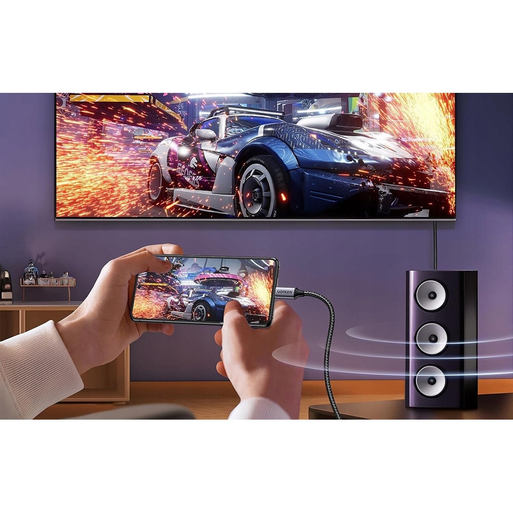 Ugreen USB-C DisplayPort 8K 60Hz kábel, fekete, 3m - eMAG.hu