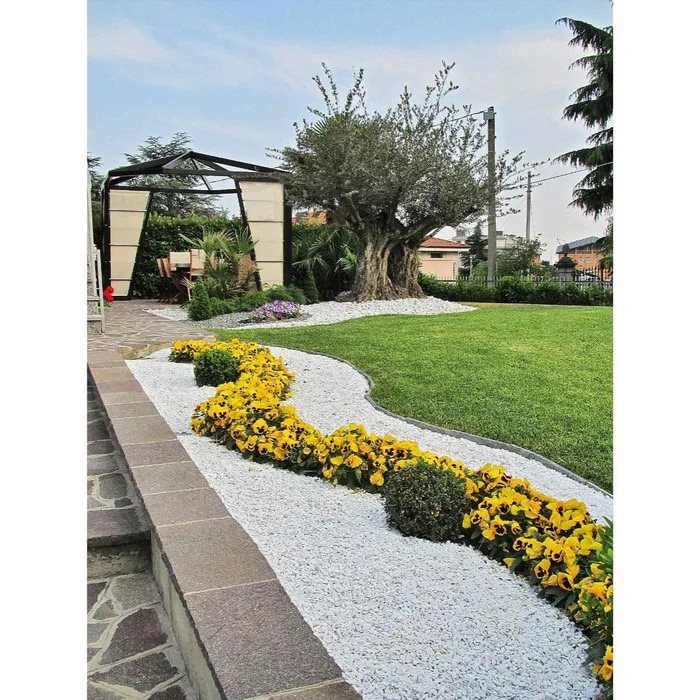 Pietris decorativ marmura alba 7-15 mm, 20 kg, piatra naturala pentru ...