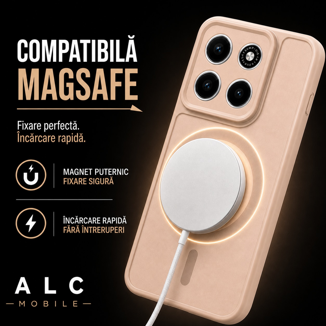 Калъф за Motorola Edge 70, Матов MagSafe, 360 Защита, Противоударен ...