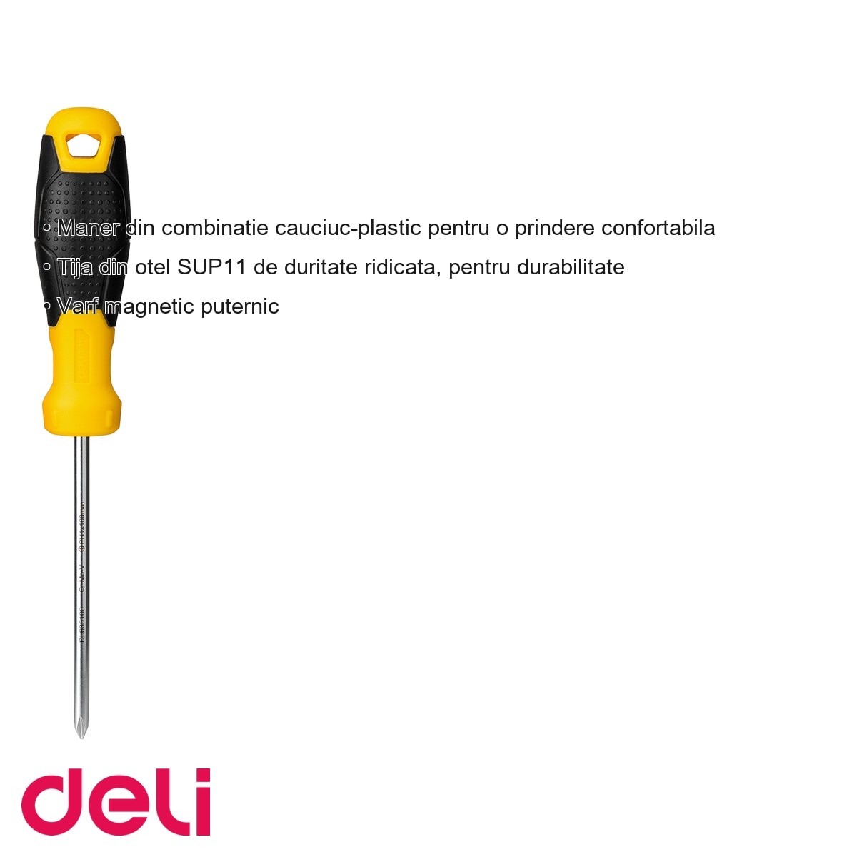 Surubelnita tip cruce Deli PH1, maner cauciuc-plastic antiderapant ...