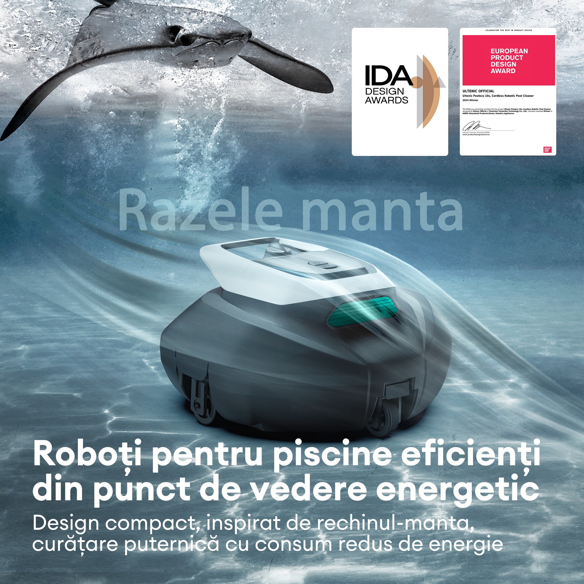 Ultenic Pooleco 10S Robot Piscina fara Fir, Aspirator Automat pentru ...