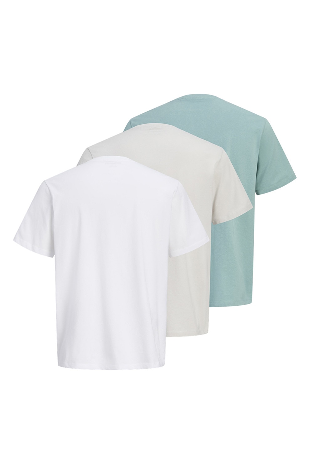 Jack & Jones, Set de tricouri cu foto si imprimeu logo - 3 piese, Alb ...
