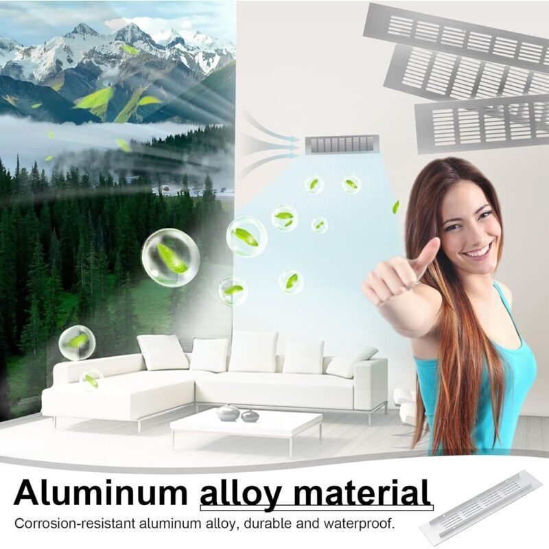 Grila ventilatie aluminiu 250x150mm gri dreptunghiulara - eMAG.ro