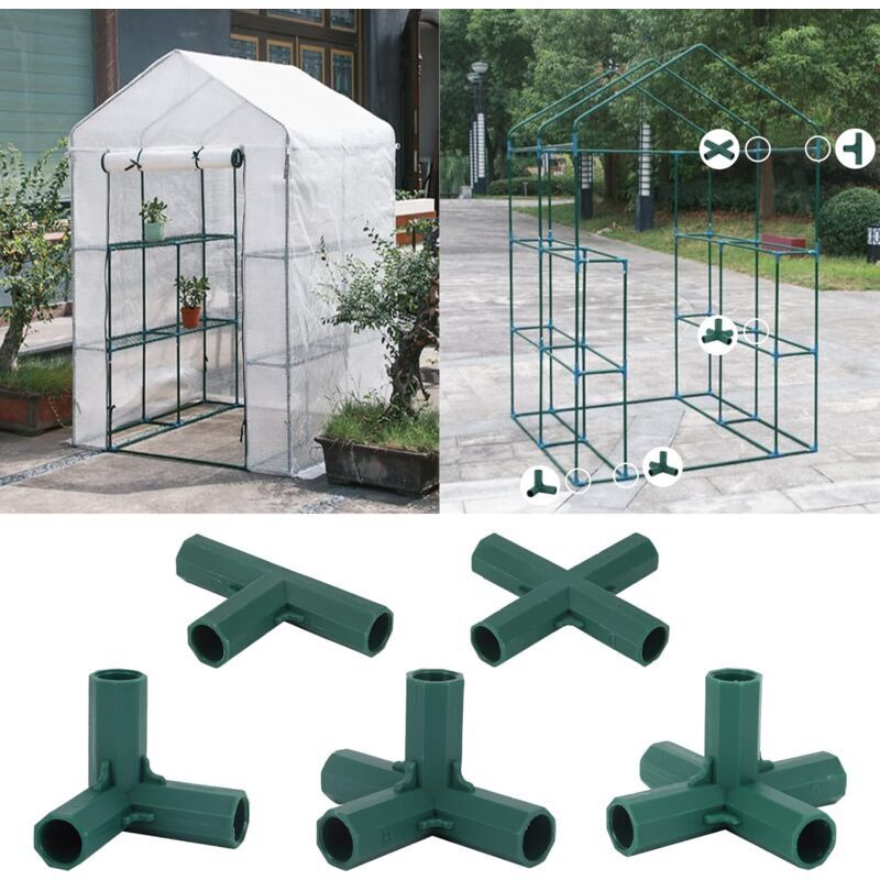 Conector cadru pentru sera / bracket de fixare 16 mm, set 4 tipuri (cot ...