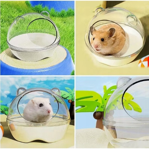 Baie cu nisip pentru hamsteri si rozatoare mici, transparenta ...