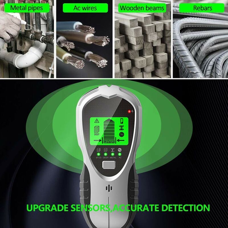 Detector de perete 4-in-1, scanner perete, cu ecran LCD si alarma ...