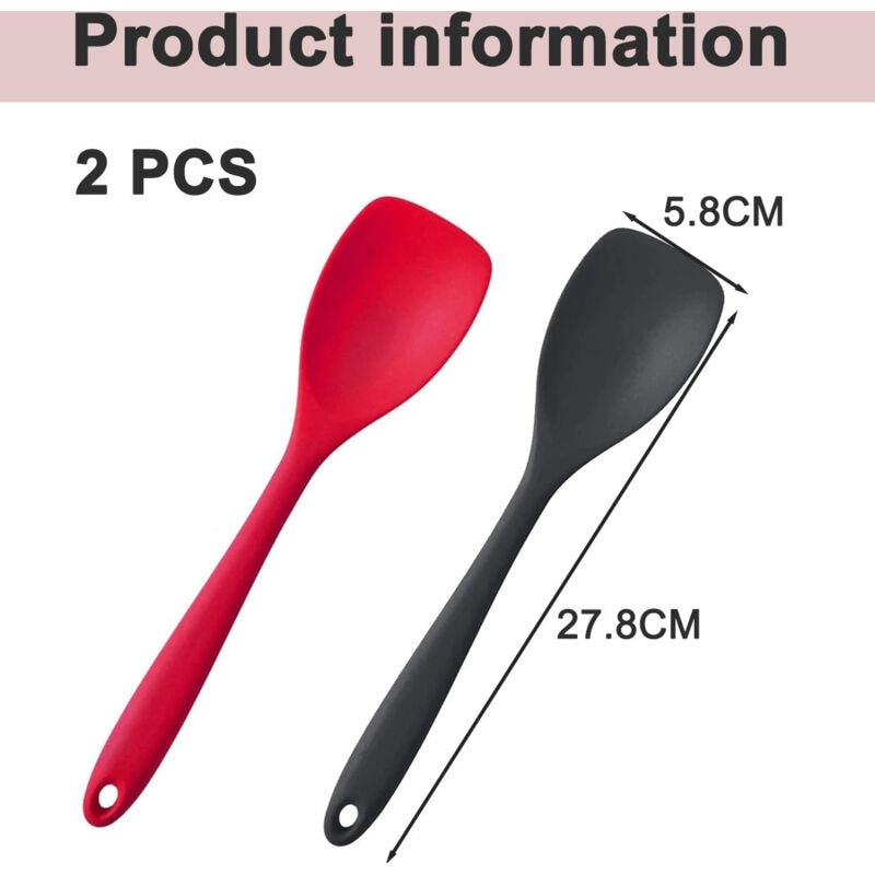Spatula silicon rezistenta termic, set 6 bucati, multicolor, 25x5cm ...